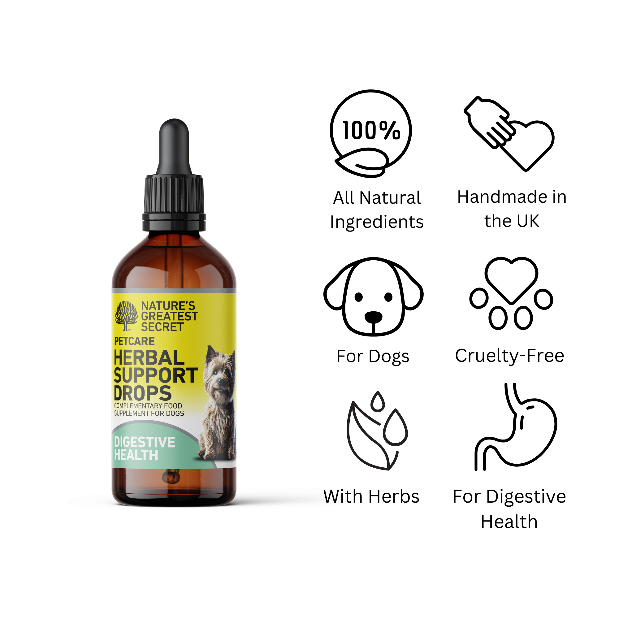 Herbal Support Drops for Dogs – Digestive Health 100ml – Nature's ...