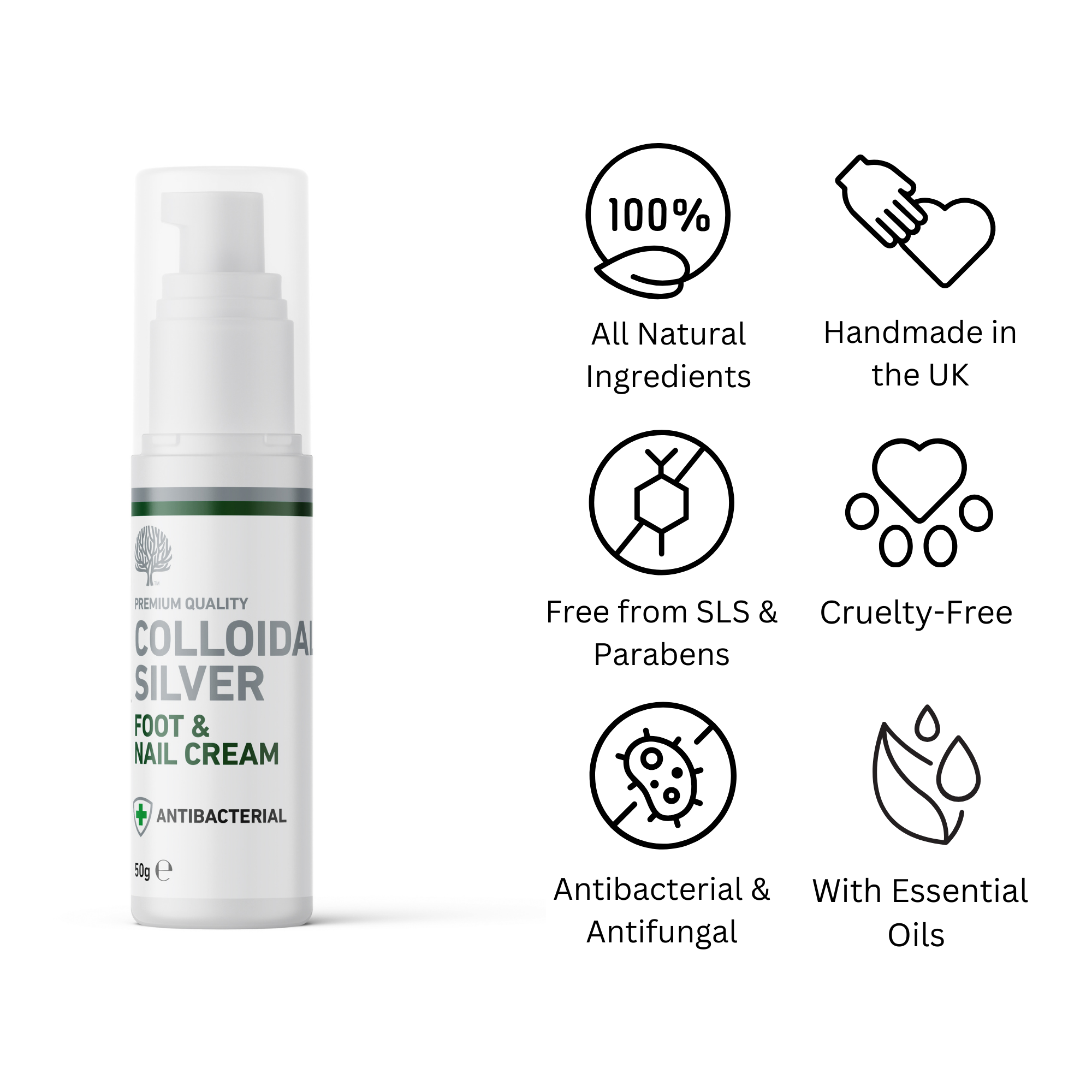 Colloidal Silver Foot & Nail Cream – 50g – Nature's Greatest Secret